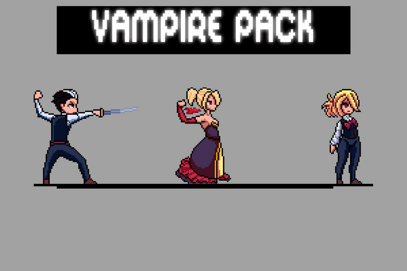Free Vampire Pixel Sprites by Free Game Assets (GUI, Sprite, Tilesets)