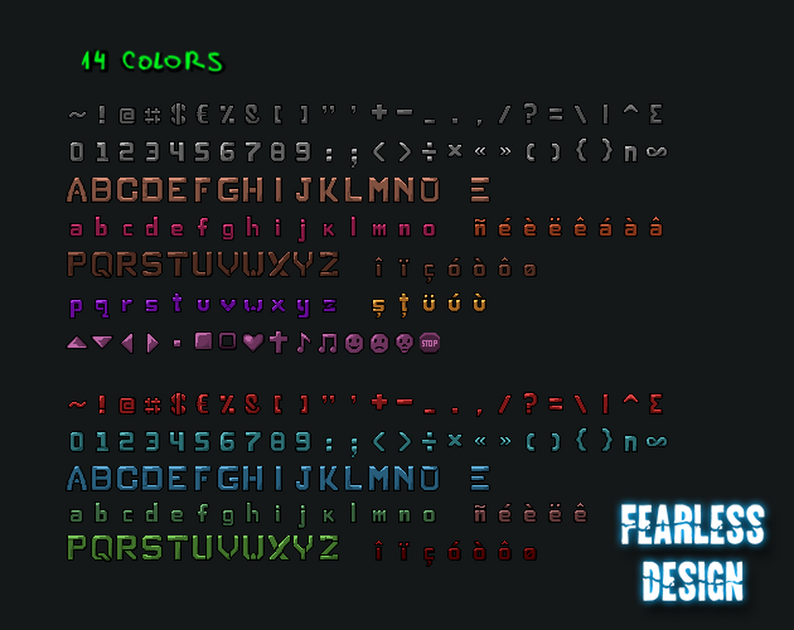 Free Pixel Art Font (Dark Theme) by Disruptor Art