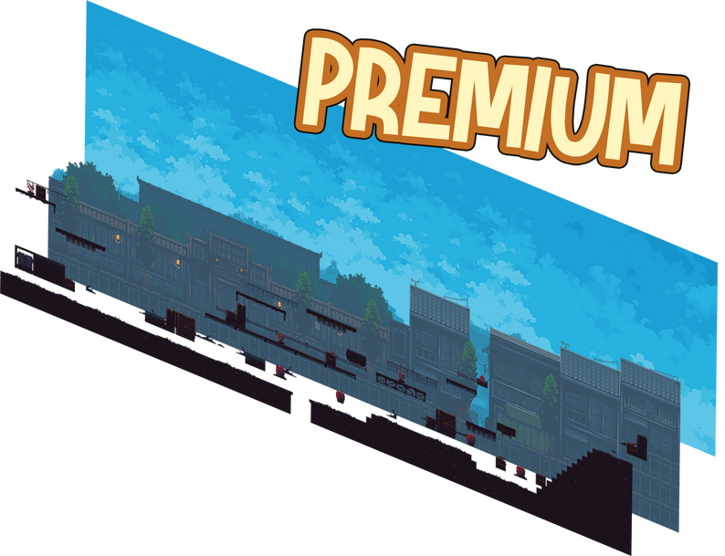 Japan Neighborhood - Pixel Art Platformer Tileset by The Flavare