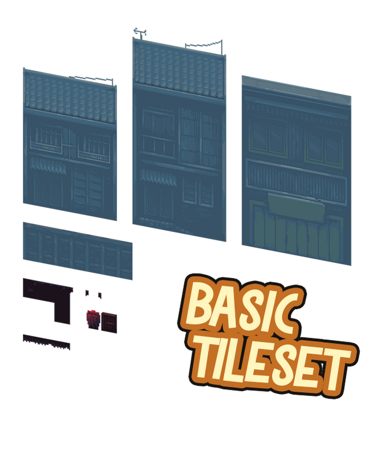 Japan Neighborhood - Pixel Art Platformer Tileset by The Flavare
