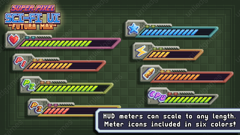 Super Pixel Sci-Fi UI: Futura Max by unTied Games