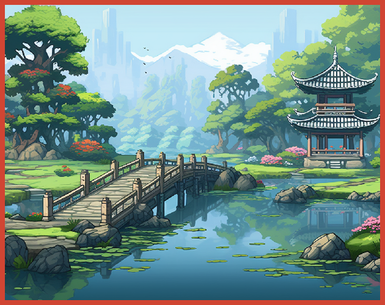 2D Background Pixel art Japanese by GNDLF The Maker