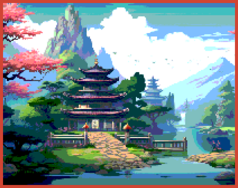 2D Background Pixel art Japanese by GNDLF The Maker