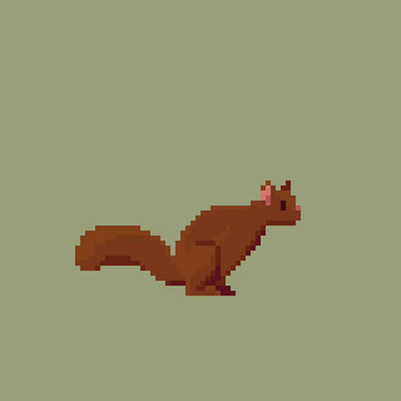 2D Pixel Art Squirrel Sprite by Azdner