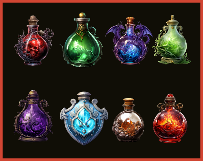 FREE Elemental Potion Asset Pack by GNDLF The Maker