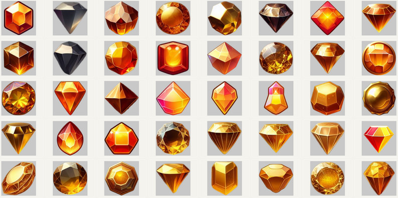 Pack 6 - Gems - 500+ Sprites by FortressSide