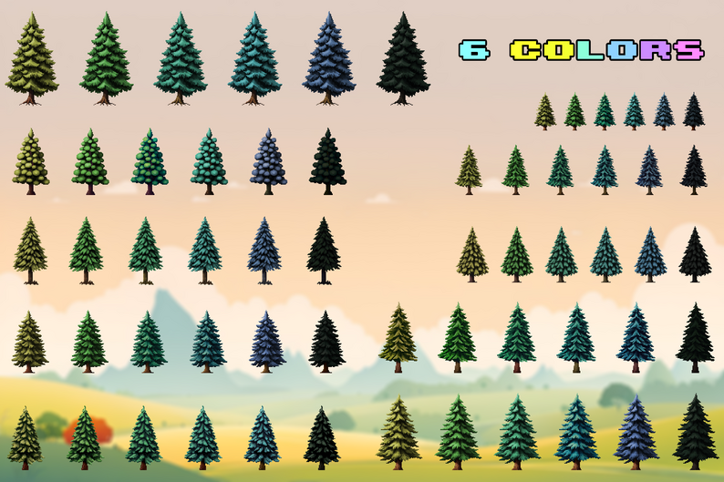 FREE Pixel Art Spruce Tree Pack - Animated by karsiori