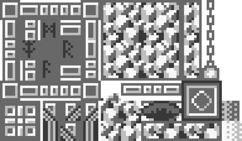 8x8 Pixel art Gameboy Tilesets by be a fish studios