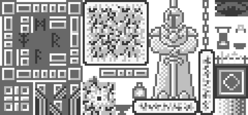 8x8 Pixel art Gameboy Tilesets by be a fish studios