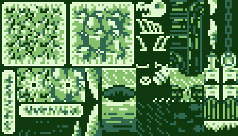 8x8 Pixel art Gameboy Tilesets by be a fish studios
