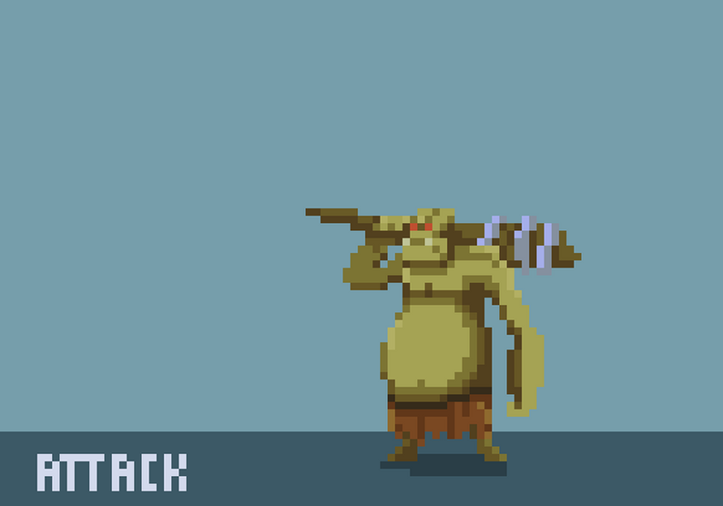 Animated Pixel Ogre by rvros
