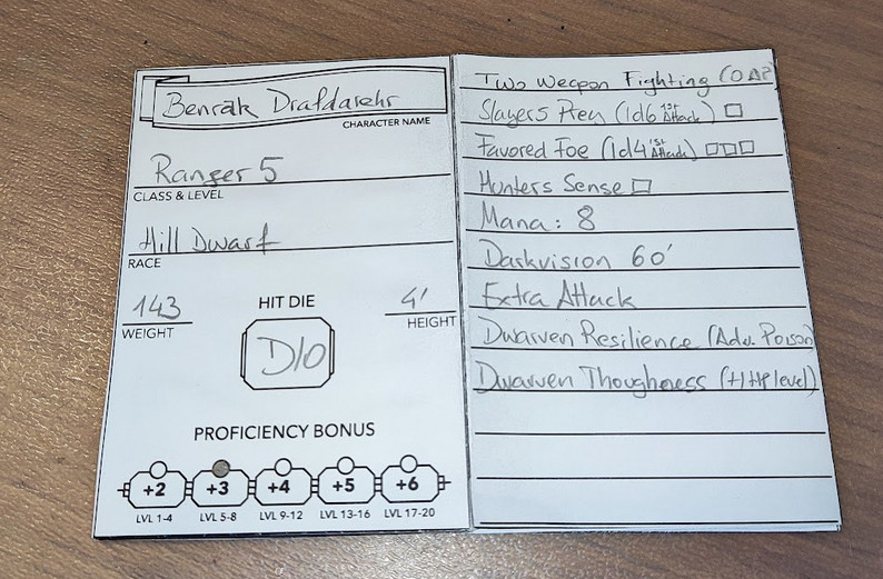 Nimble RPG Character Sheet Pocketmod by vehrka