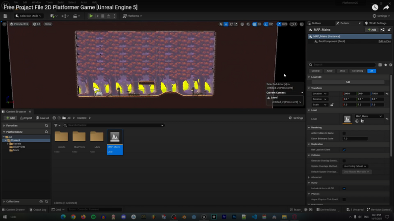 Free Project File 2D Platformer Game [Unreal Engine 5] by DRAGGONE STUDIO