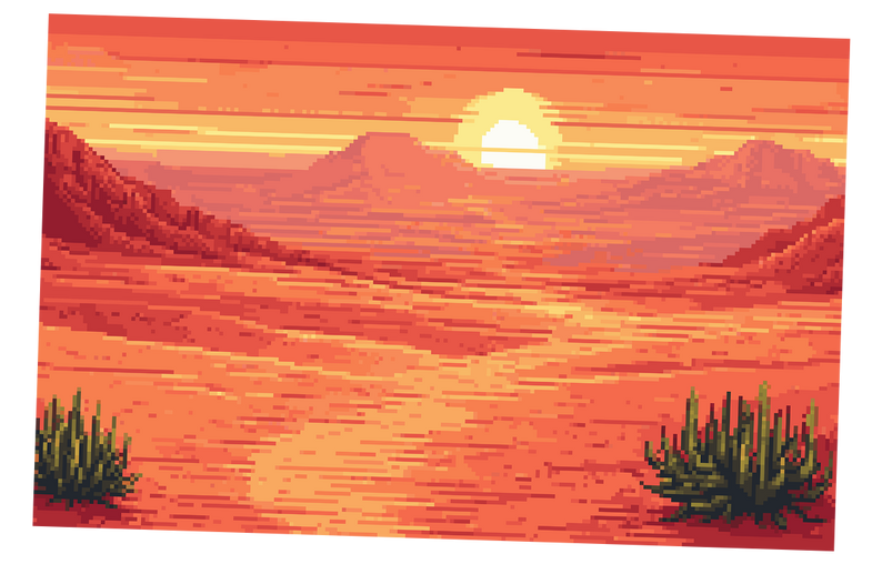Desert Pack background (Pyramid, Temple, palm trees) Assets - Pixelart ...