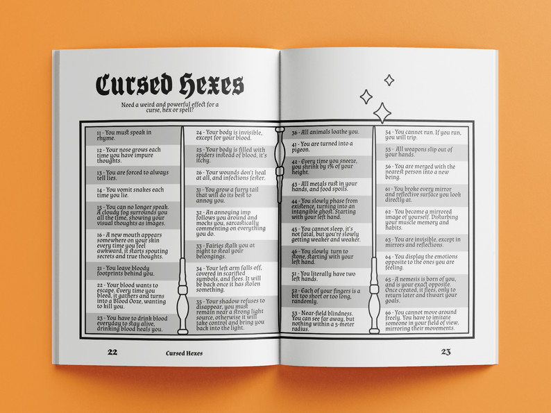 Magical TTRPG Tables by Domergue