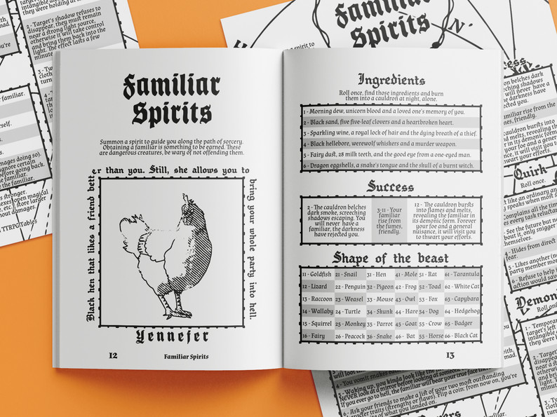 Magical TTRPG Tables by Domergue