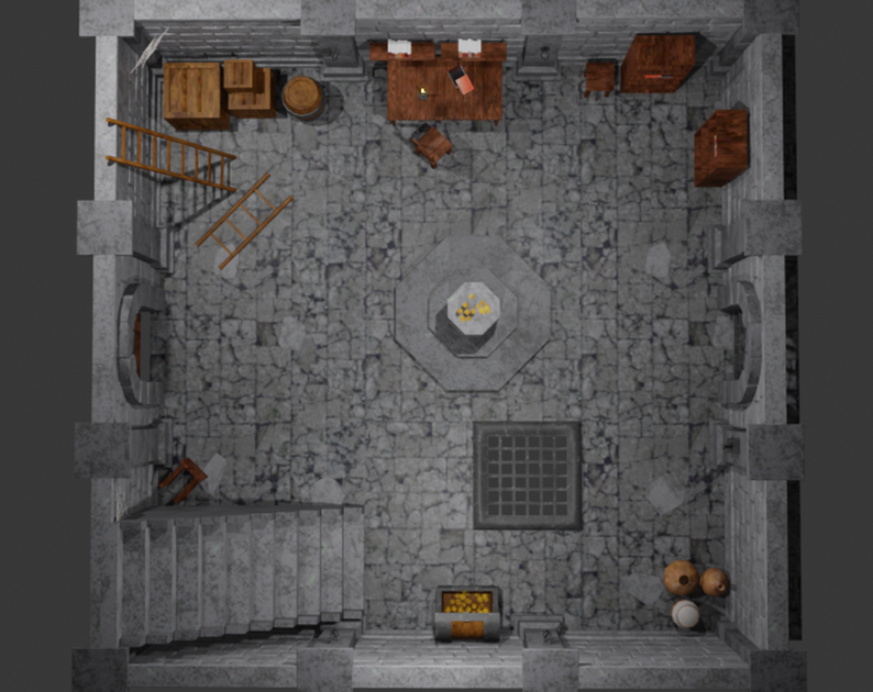 PSX Style Modular Low Poly Dungeon by BlenderVoyage