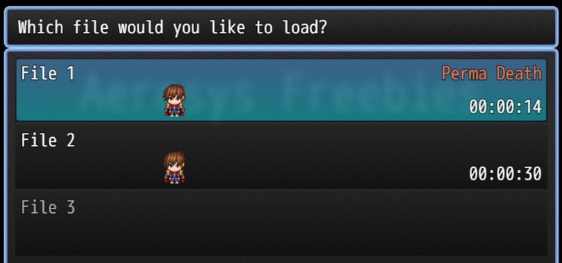 RPG Maker Perma Death Plugin by Aerosys