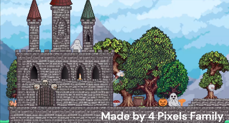 2D Castle pack PNG + Unity TileMap asset by 4 Pixels Family