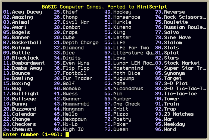 BASIC Computer Games by JoeStrout