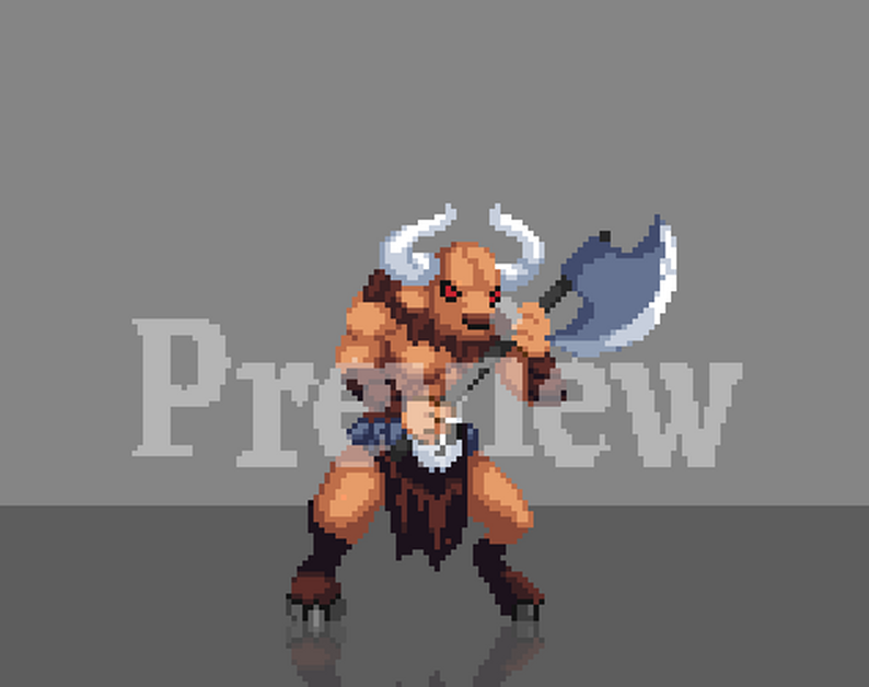 Minotaur 2D Pixel Art by Mattz Art