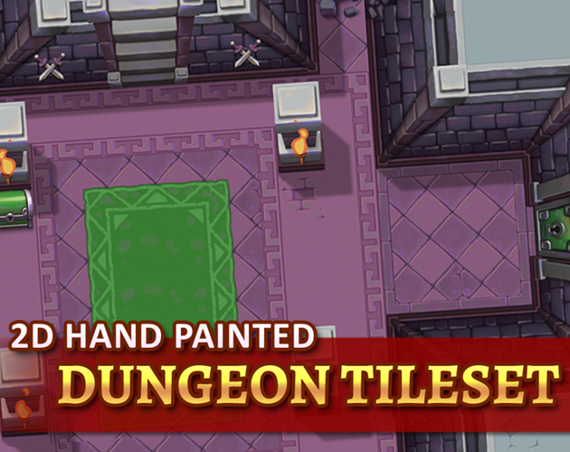 2D Hand Painted - Dungeon Tileset by Daniel Thomas