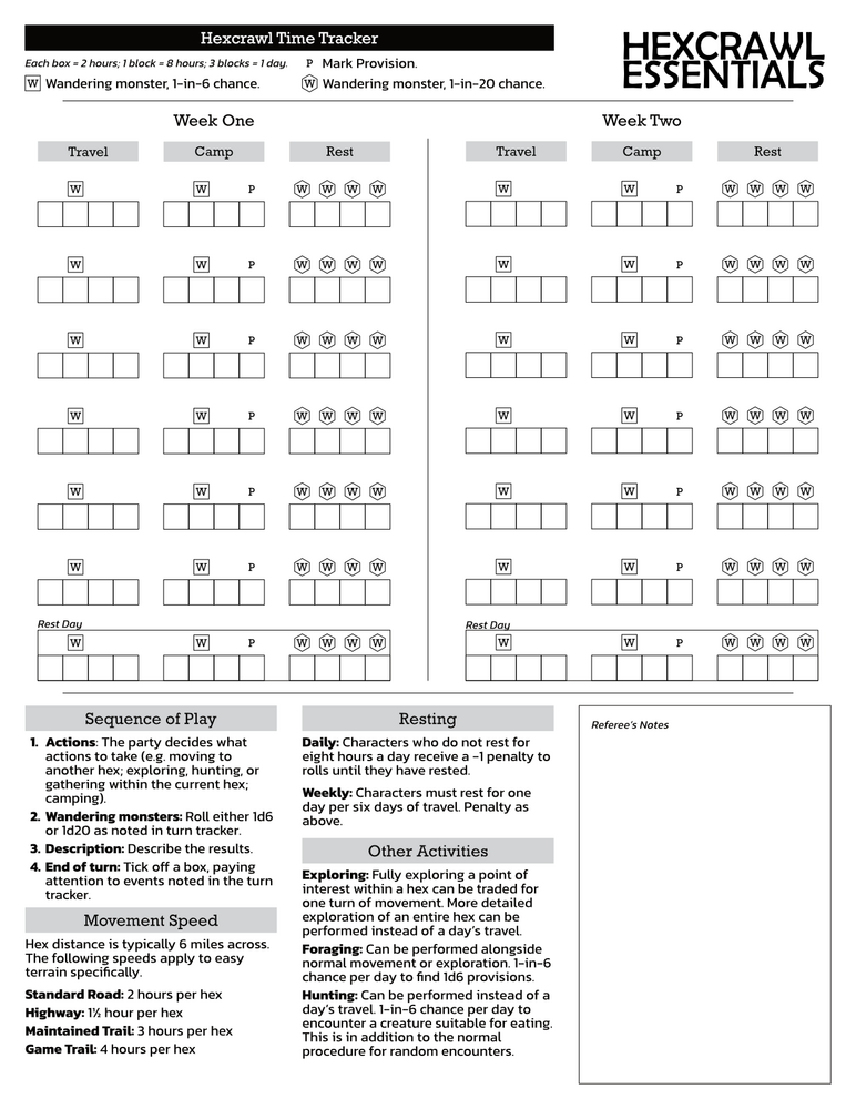 Hexcrawl Time Tracker by Andy Murillo