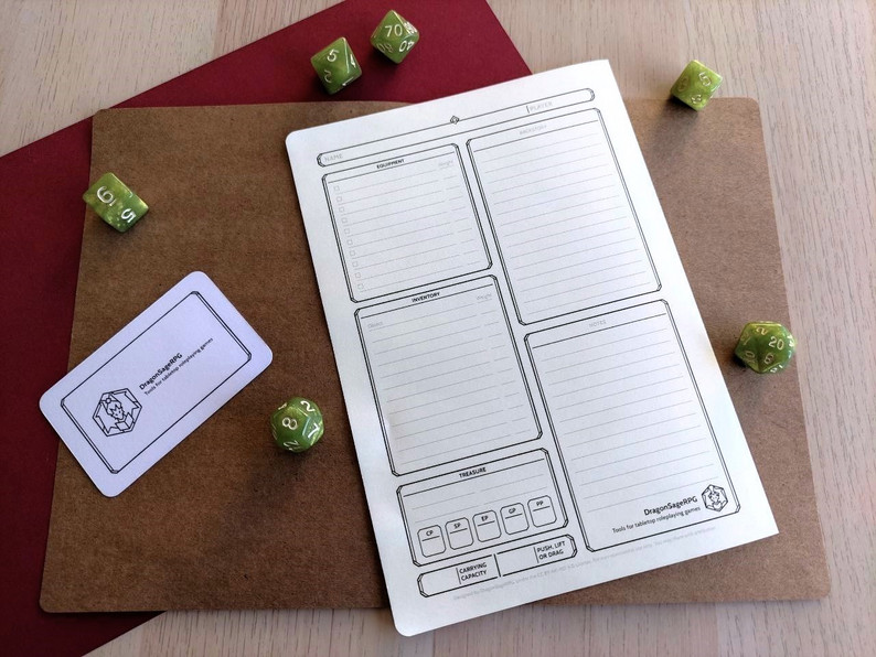 D&D 5e Character Sheet - Booklet [A5 & Half Letter] by DragonSageRPG
