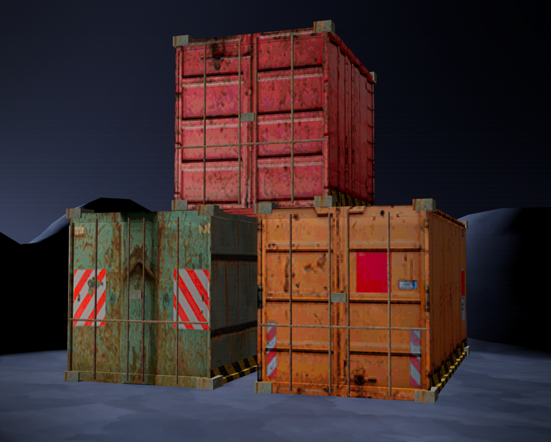 PSX PS1 Containers Low Poly - Asset Pack! by Stay Retro
