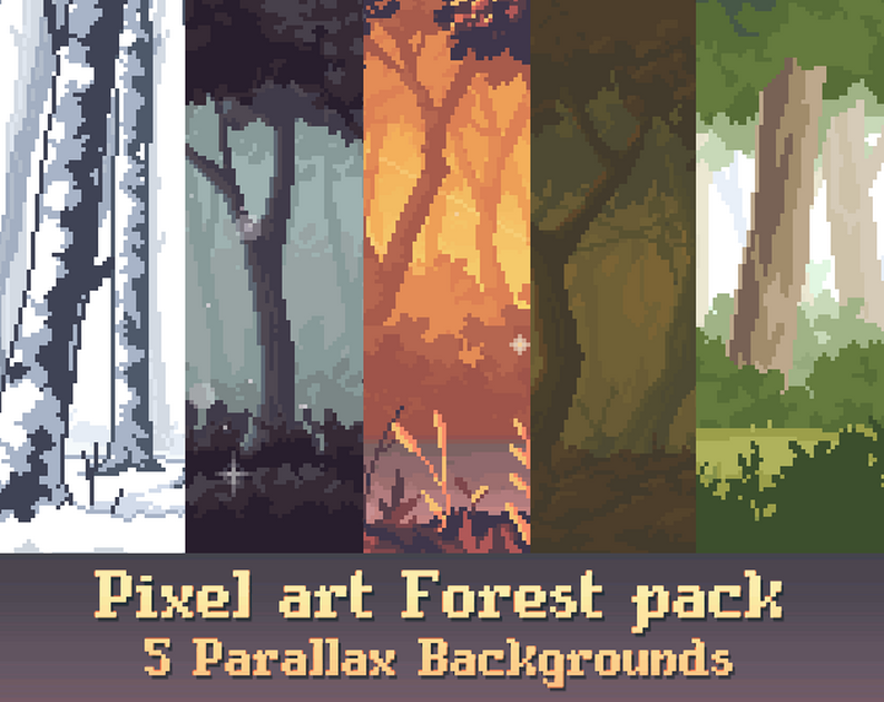 Parallax Pixel Forest background pack by Digital Moons