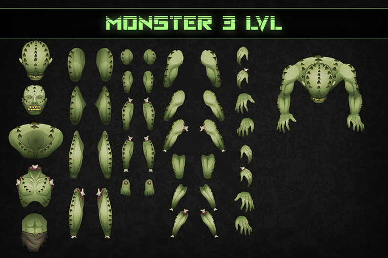 Top Down Shooter Monster Sprites by Free Game Assets (GUI, Sprite ...