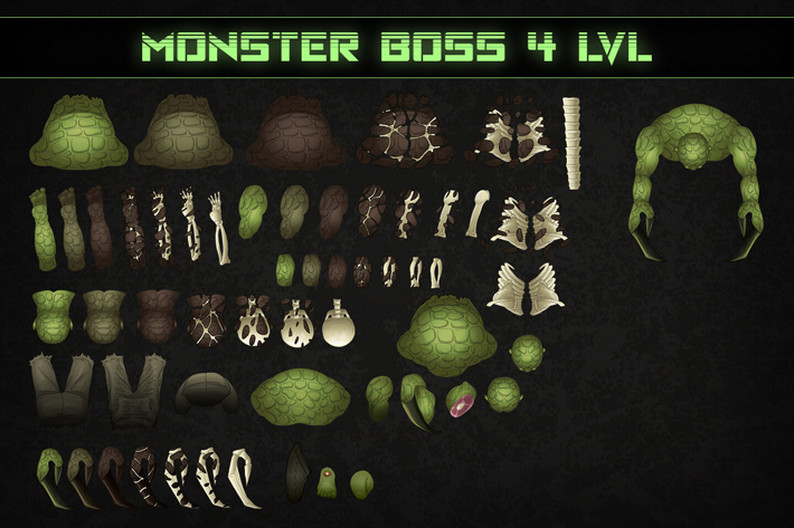 Top Down Shooter Monster Sprites by Free Game Assets (GUI, Sprite ...