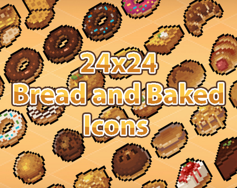🍰 24x24 Pixel Baking Pack | Bread Assets by ssugmi