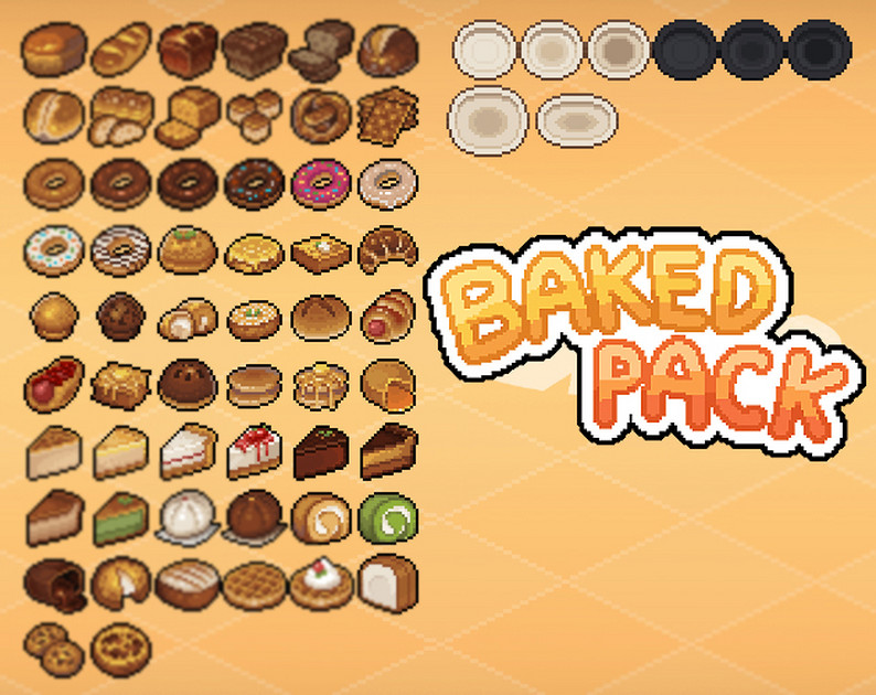 🍰 24x24 Pixel Baking Pack | Bread Assets by ssugmi