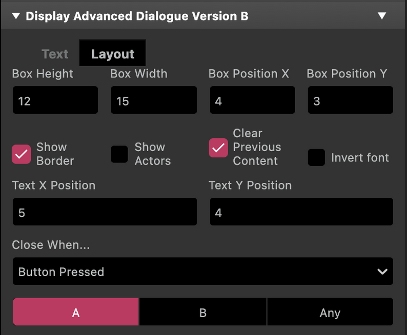 Advanced Dialog & Menu ver. B for GB Studio by Bryan