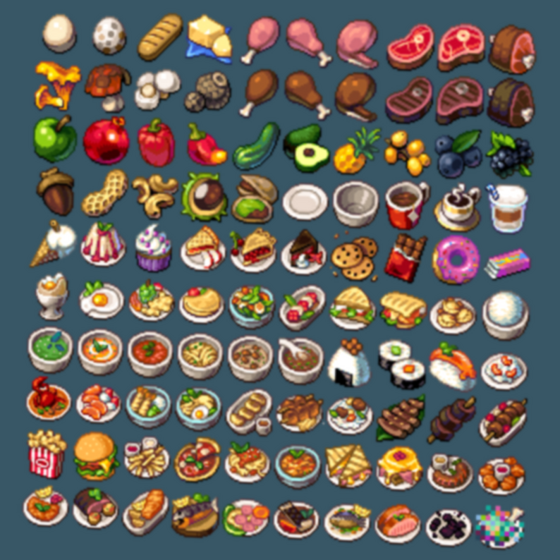 Pixel RPG Icons Food & Cooking 32x32 by Thomas Feichtmeir "Cyangmou"