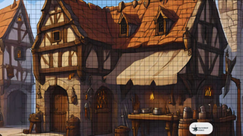 Stylized Medieval Forge Background by BackdropForge