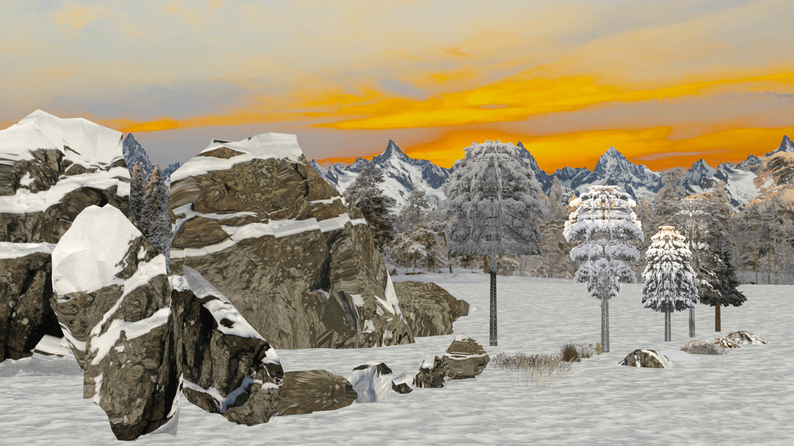 PS1/PSX Game Asset : Winter Nature Pack by halfhuman