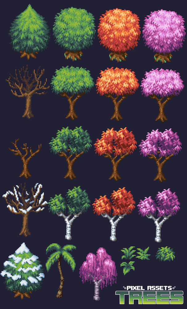 Pixel Assets Trees by Box Robot Studios