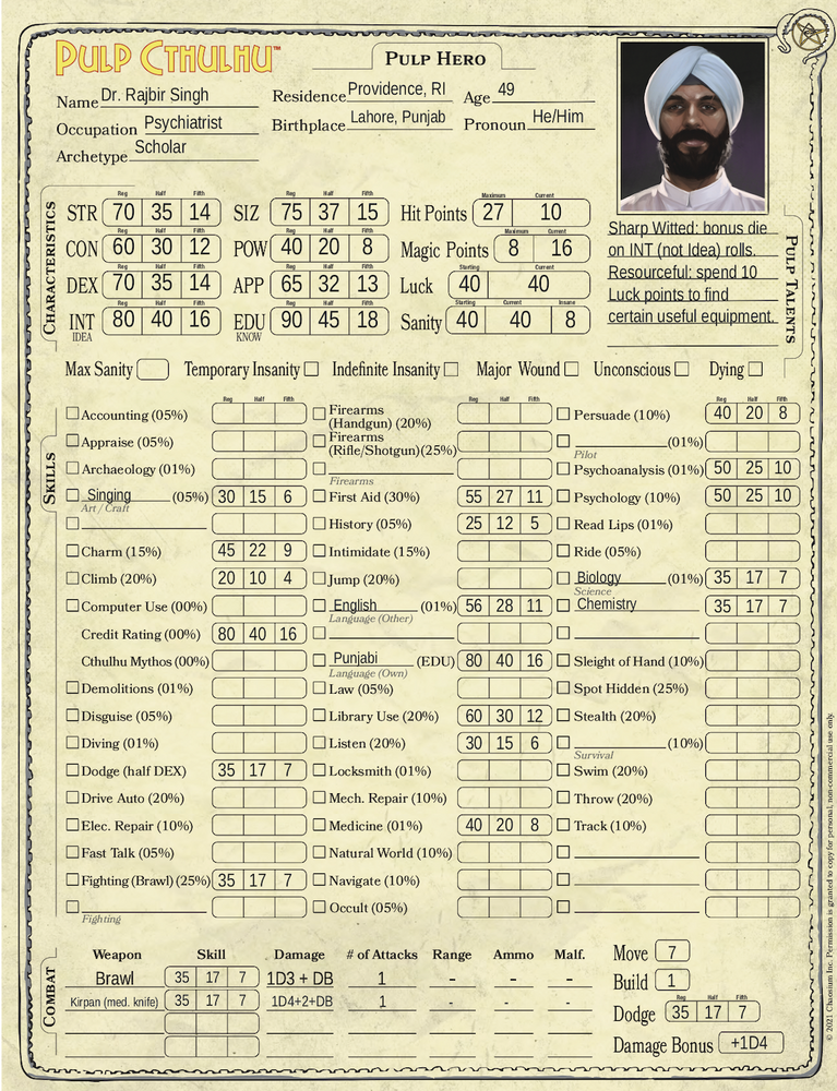 The Shadow Over Providence Enhanced Edition Free Handouts Pack (Call of ...