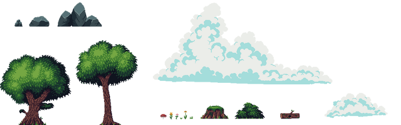 Pixel Art Platformer Tileset and Background by niffirgGames