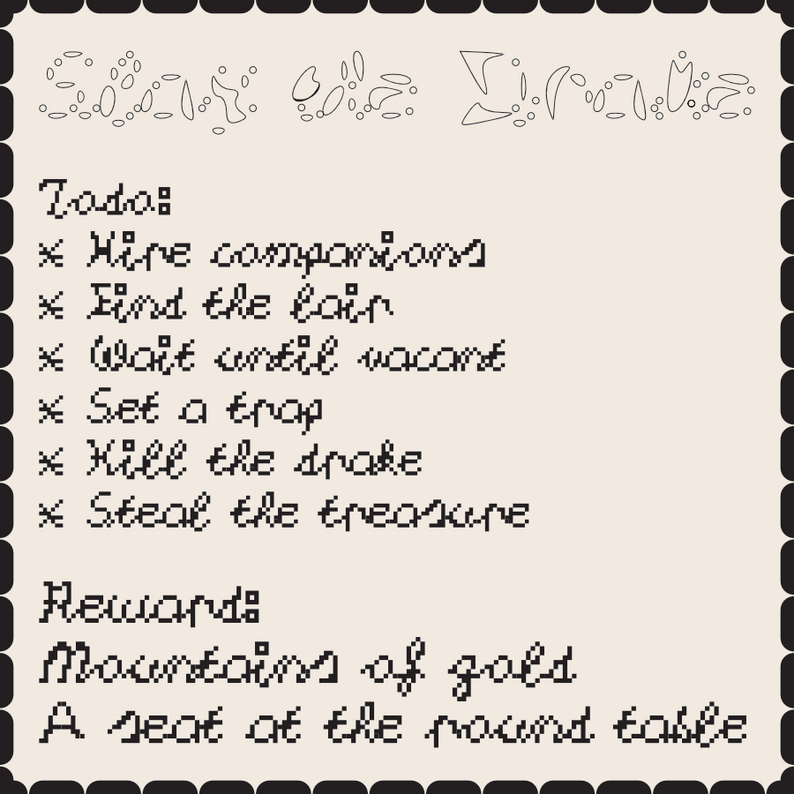 Manus Magnifico Pixel Handwriting Font by emscape