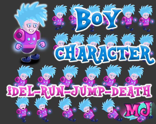 2D Boy Character Sprite by MarwaMJ