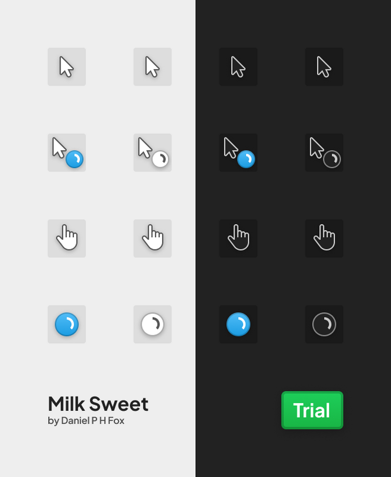 Milk Sweet Cursors - Trial by Studio Elttob