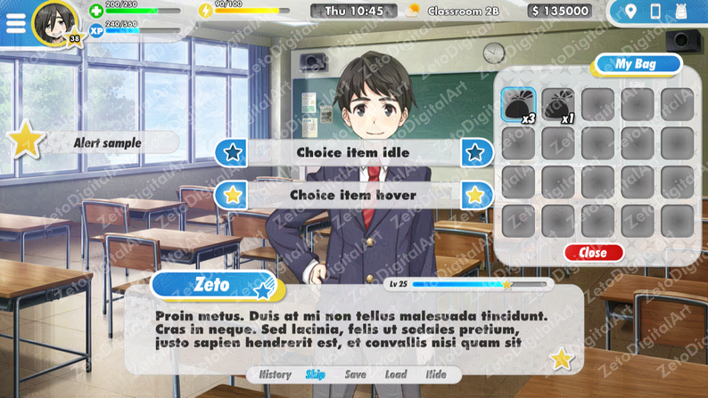 New Star a modular Visual novel UI Bundle by ZetoDigitalArt