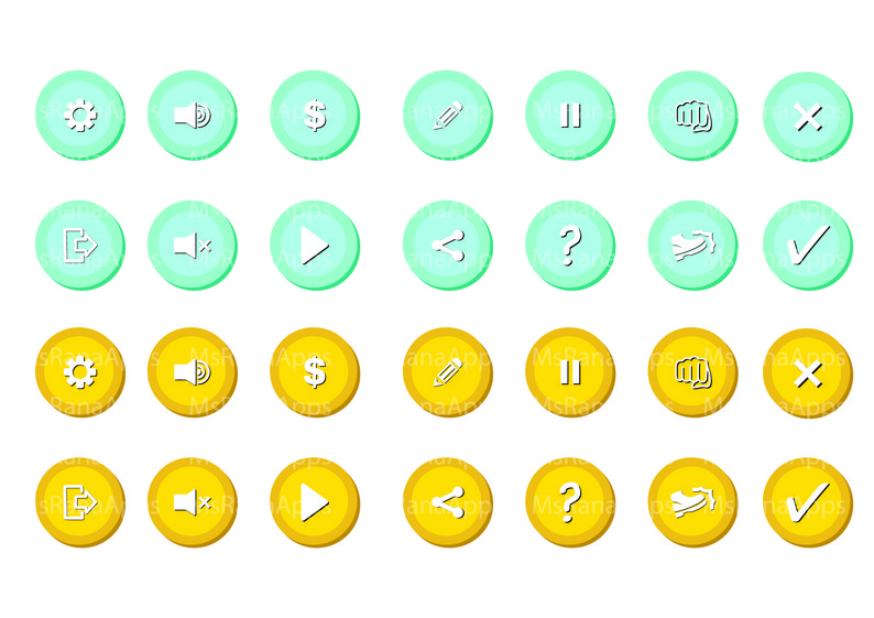 Light User Interface Game Buttons for Game Developers by MsRanaApps Light User Interface Game Buttons for Game Developers by MsRanaApps