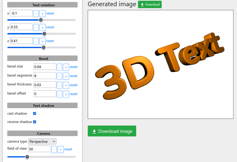 3D Text Generator by Daniel Barral