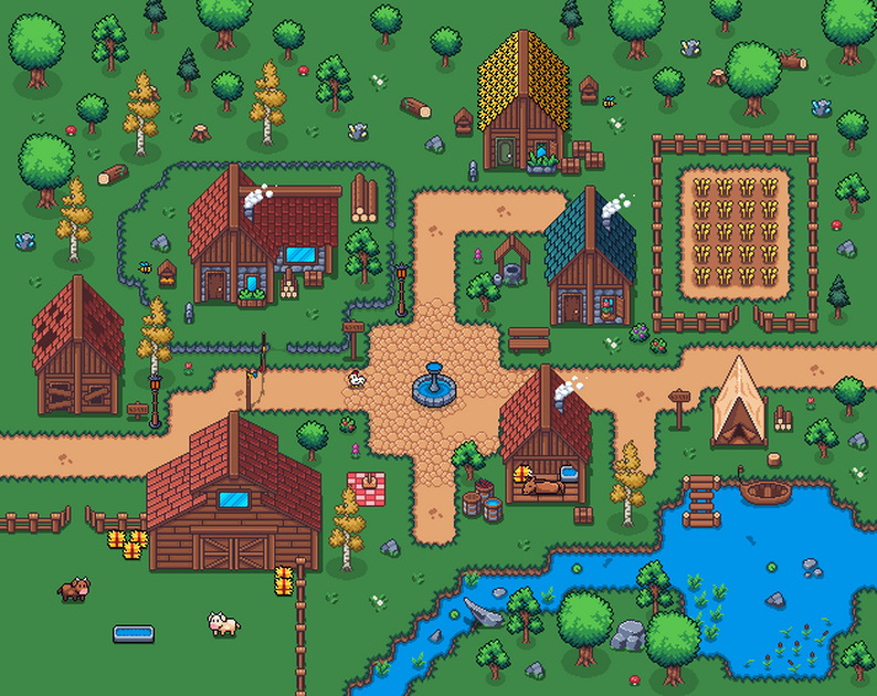 Cute Fantasy RPG - 16x16 top down pixel art asset pack by Kenmi