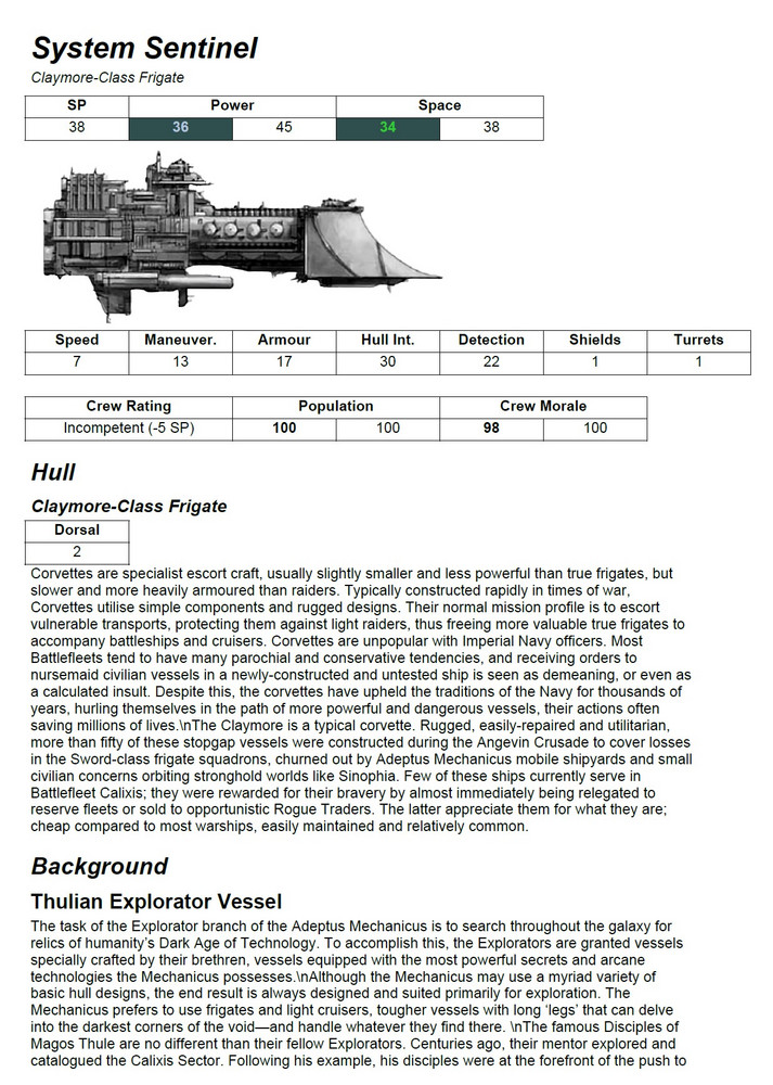 Rogue Trader (TTRPG) Ship Builder by redlar