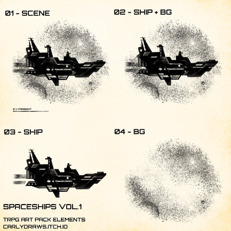 SPACESHIPS VOL. 1 by CARLYDRAWS